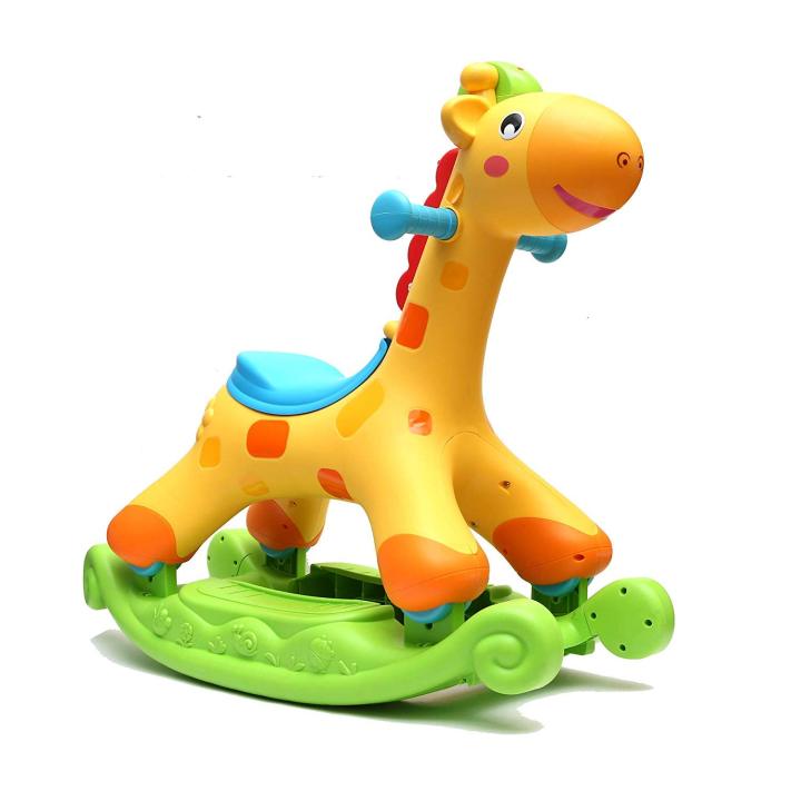 Rocking Giraffe Ride on Toy with Music, Handle and Foot Rest ...