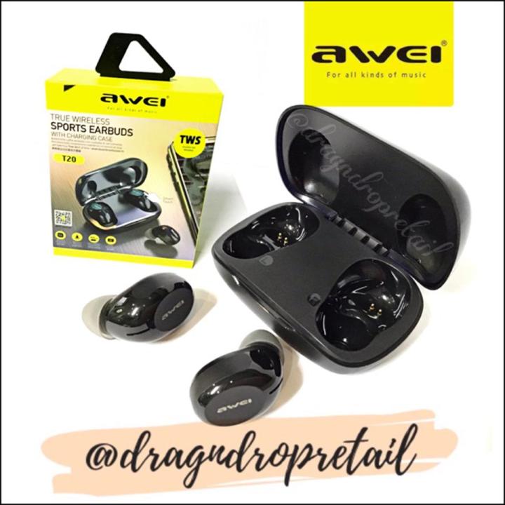 Awei T20 Touch Control Earbuds TWS Bluetooth 5.0 HiFi Sound True ...