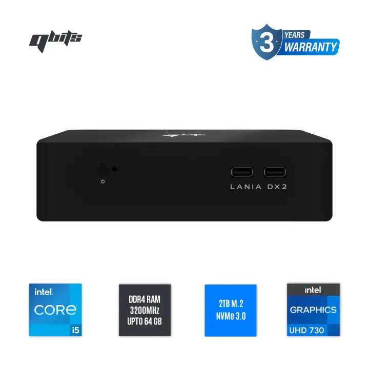 Qbits Lania DX2 Intel Core™ i5-12400 - 8GB DDR4 RAM 500GB M.2 NVMe SSD ...