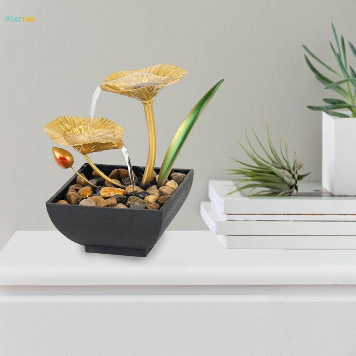 2 Tiers Tabletop Water Fountain Waterscape Indoor Waterfall Fountains ...