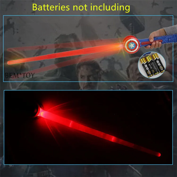 LED Light Sound Superhero Sword Figurines Hulk Black Panther Thanos ...