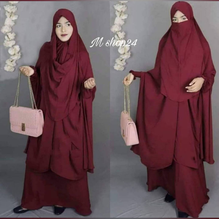 Khimar Borka Adjusted Niqab Hijab With Skirt Full Set (স্কার্ট ও খিমার ...