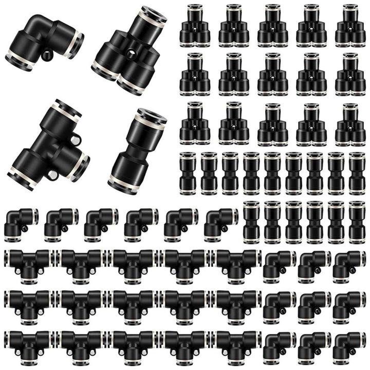 Push to Connect Fittings Air Line Pneumatic Fittings Kit 60 Pieces ...