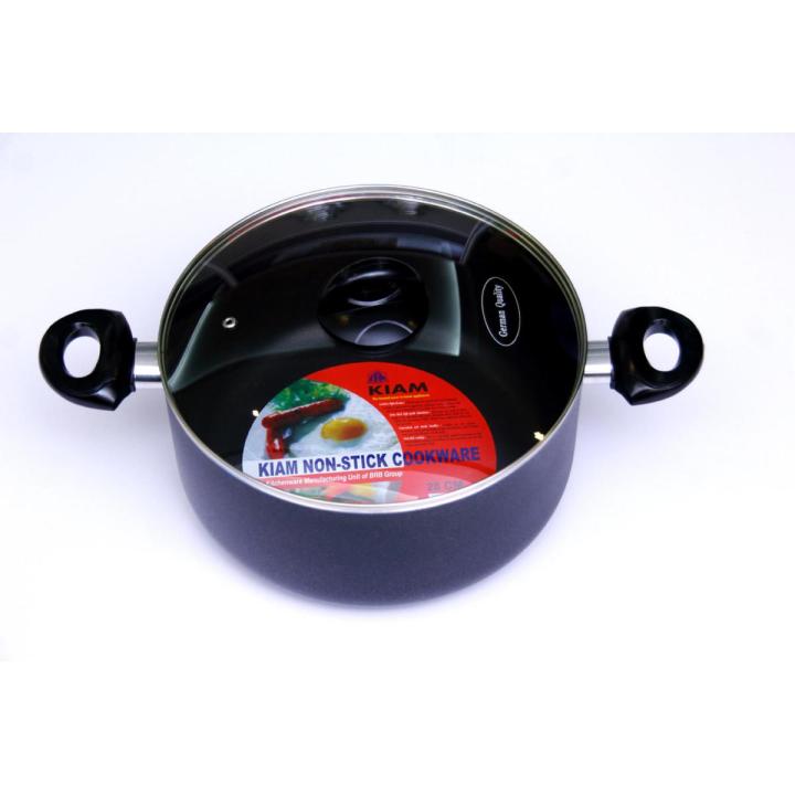 Kiam Non Stick Casserole (Sauce Pan) With Glass Lid 28cm | Daraz.com.bd