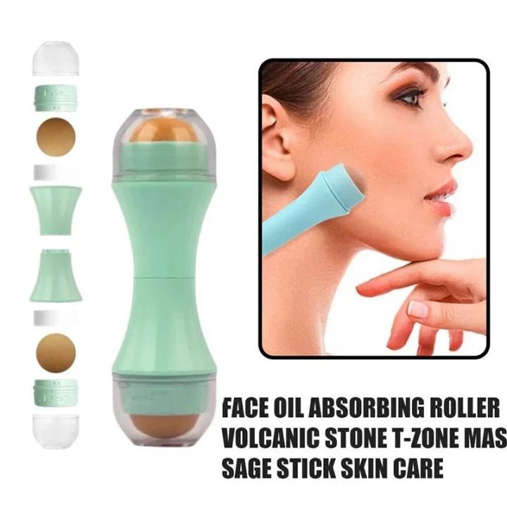 Facial Oil Absorbent Roller Volcanic Stone Face Oil Control Roller ...