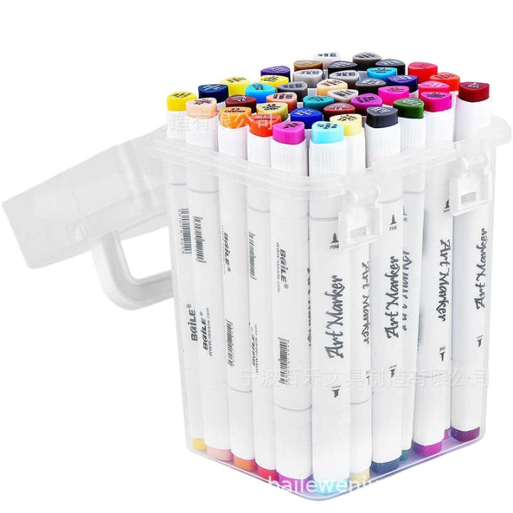 Baile 48 Colors Art Markers Set, Dual Tips Permanent Artist Coloring ...
