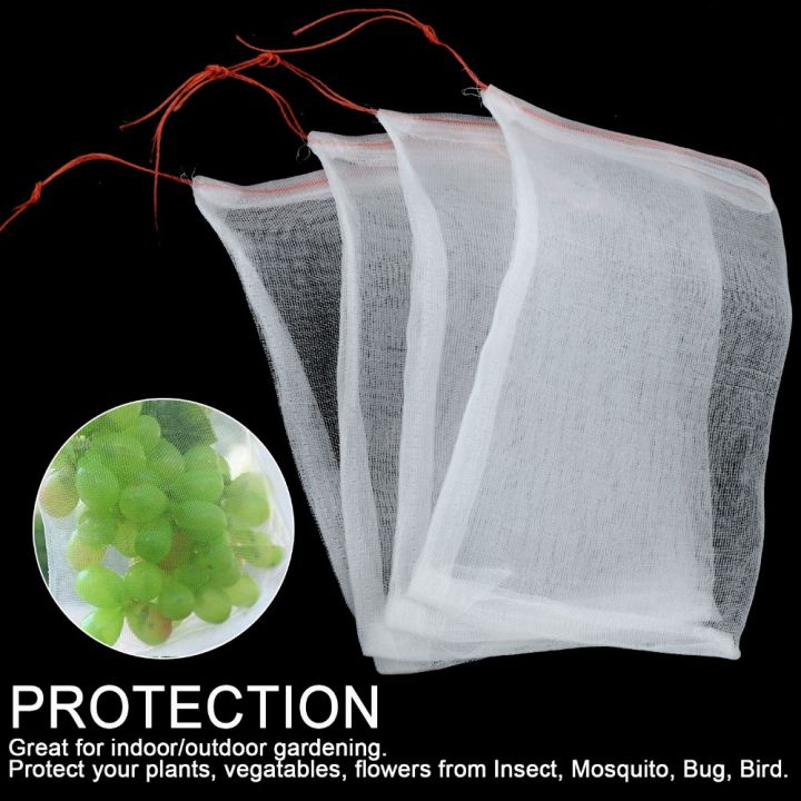 20pcs Set White Fruit Protect Drawstring Mesh Net Bag Garden Greenhouse ...