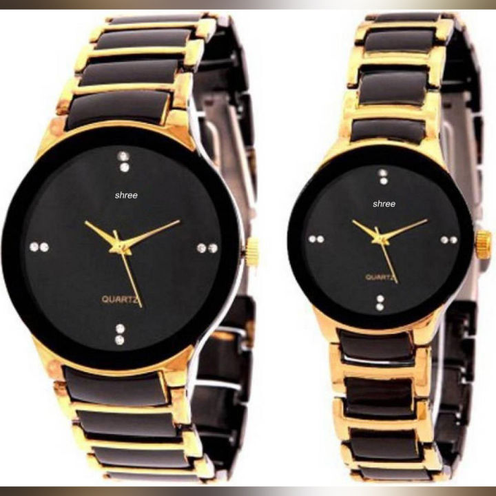 Smart Analogue Couple Watches (Black Dial) By Top 10 Mart | Daraz.com.bd