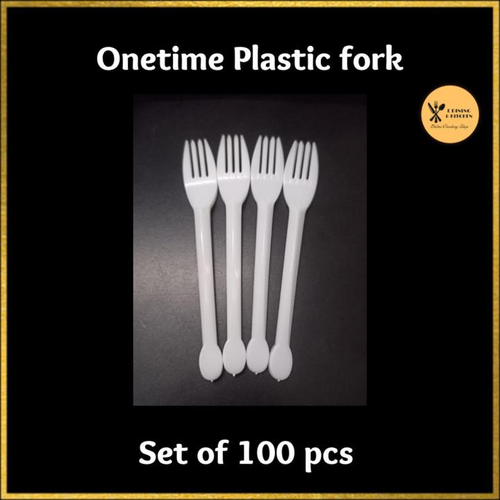 100 pcs One time plastic Fork for Single Use | Daraz.com.bd