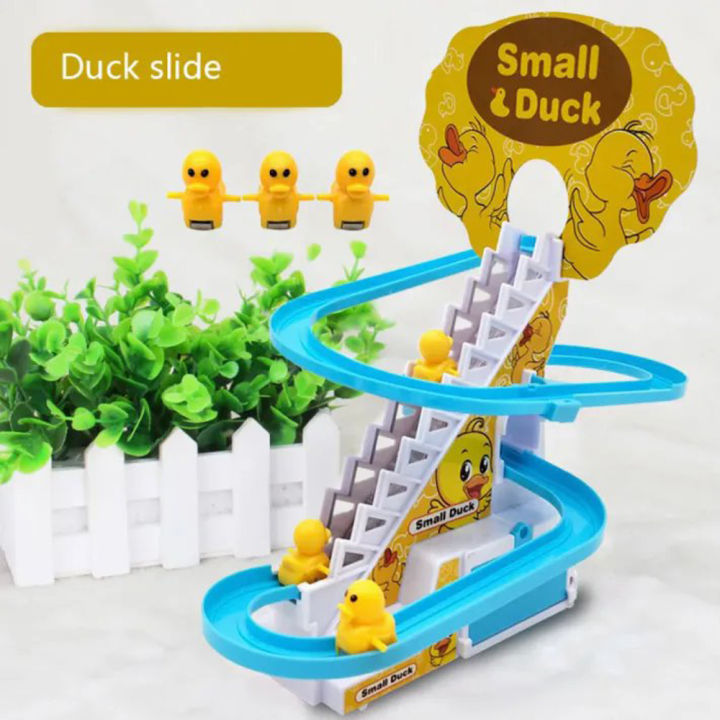 Duck Slide Toy Set, Funny Automatic Stair-Climbing Ducklings Cartoon ...