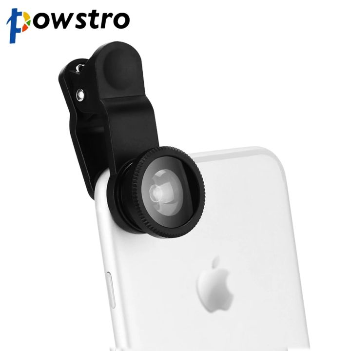 POWSTRO Universal 5 in 1 Clip on Phone Camera Optical Lens Wide Angle ...