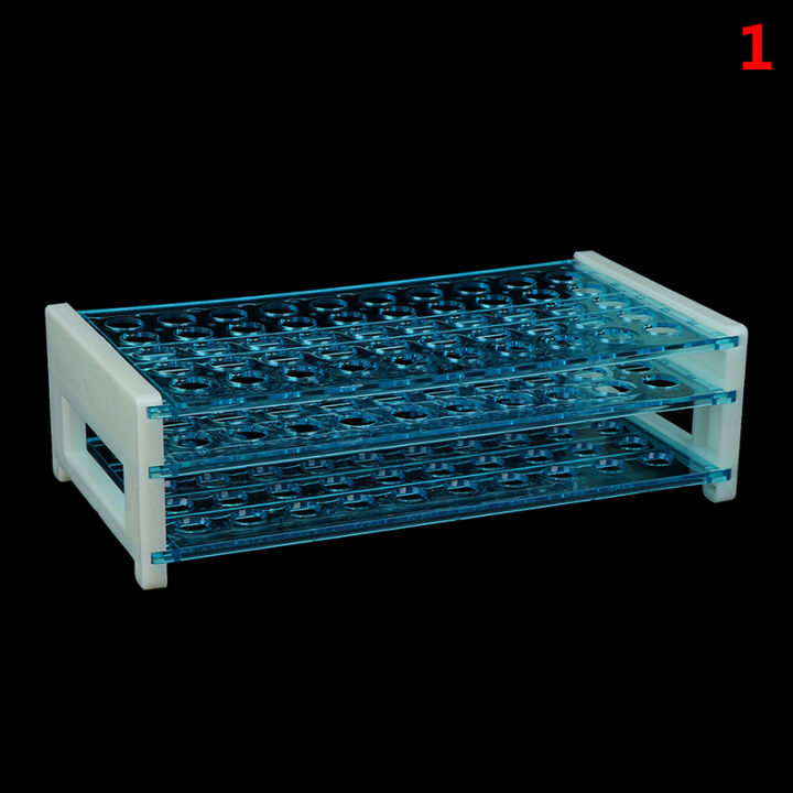 【Deal】 10pcs Plastic test tubes vials with caps & rack holder stand 40/ ...