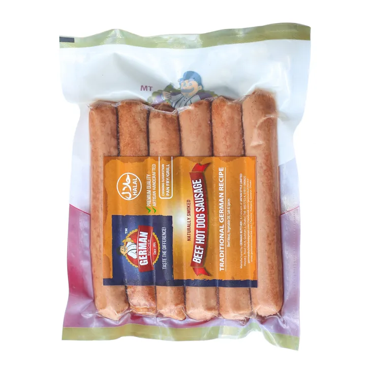 German Butcher Beef Hotdog Sausage 2 packet 12 pcs 600gm | Daraz.com.bd