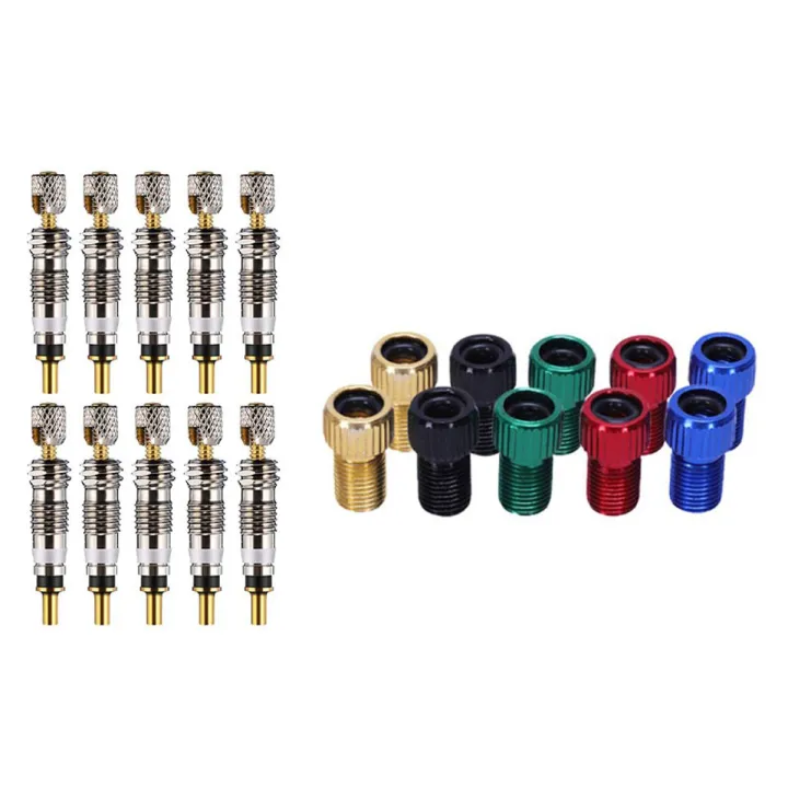10Pcs Presta To Schrader Valve Adapter Converter Bike Tire Tube & 10 ...