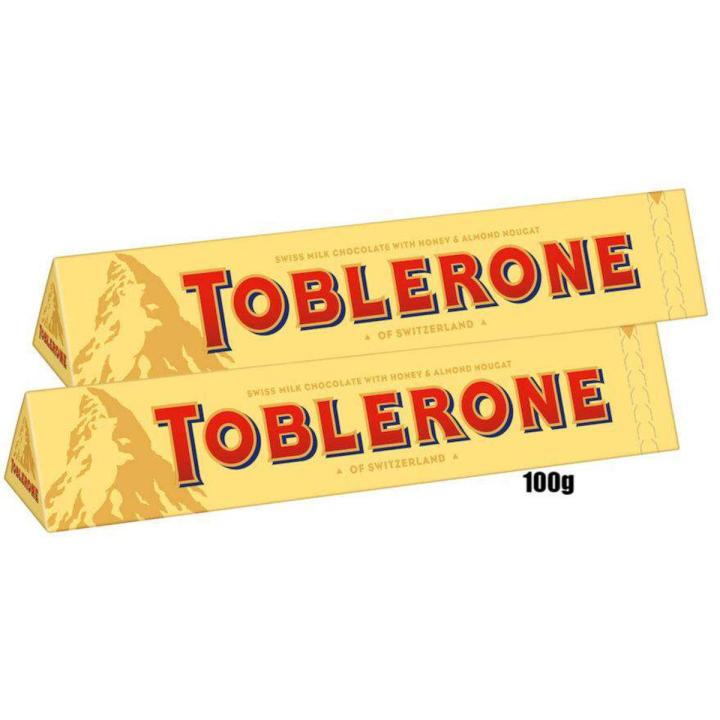 Toblerone Milk Chocolate Bar 2 Piece (Switzerland) -100gm G (Per Piece ...