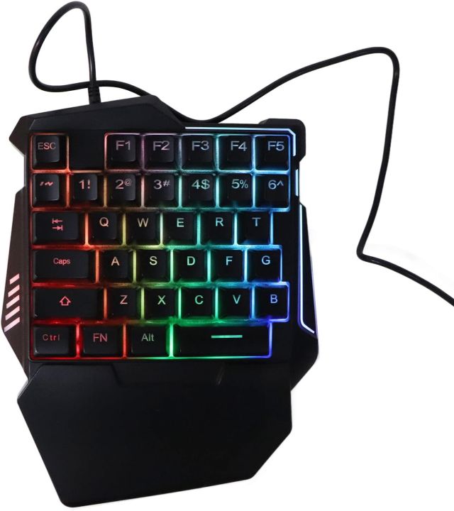 {GCB) One Handed Gaming Keyboard,Colorful Backlit Professional Gaming ...