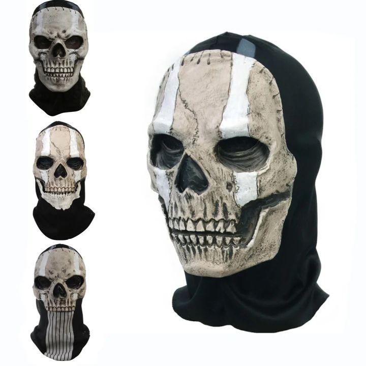 Unisex Cosplay Halloween Horror Ghost Skull Mask Call of Duty Latex ...