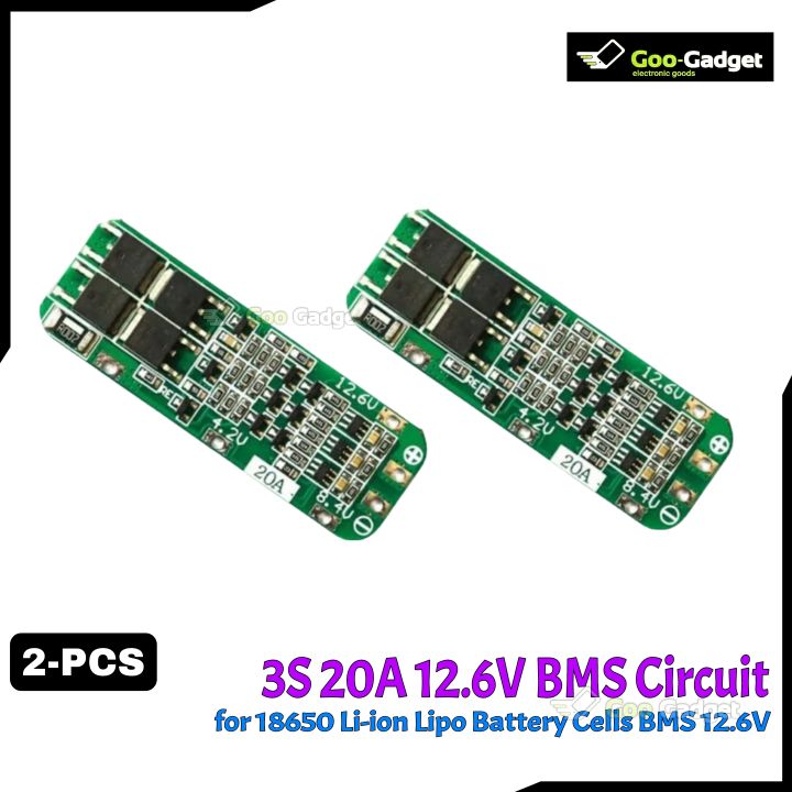 2-PCS 3S 20A 11.1V 12V 12.6V Lithium Battery Charger Protection Board Module for 18650 Li-ion ...