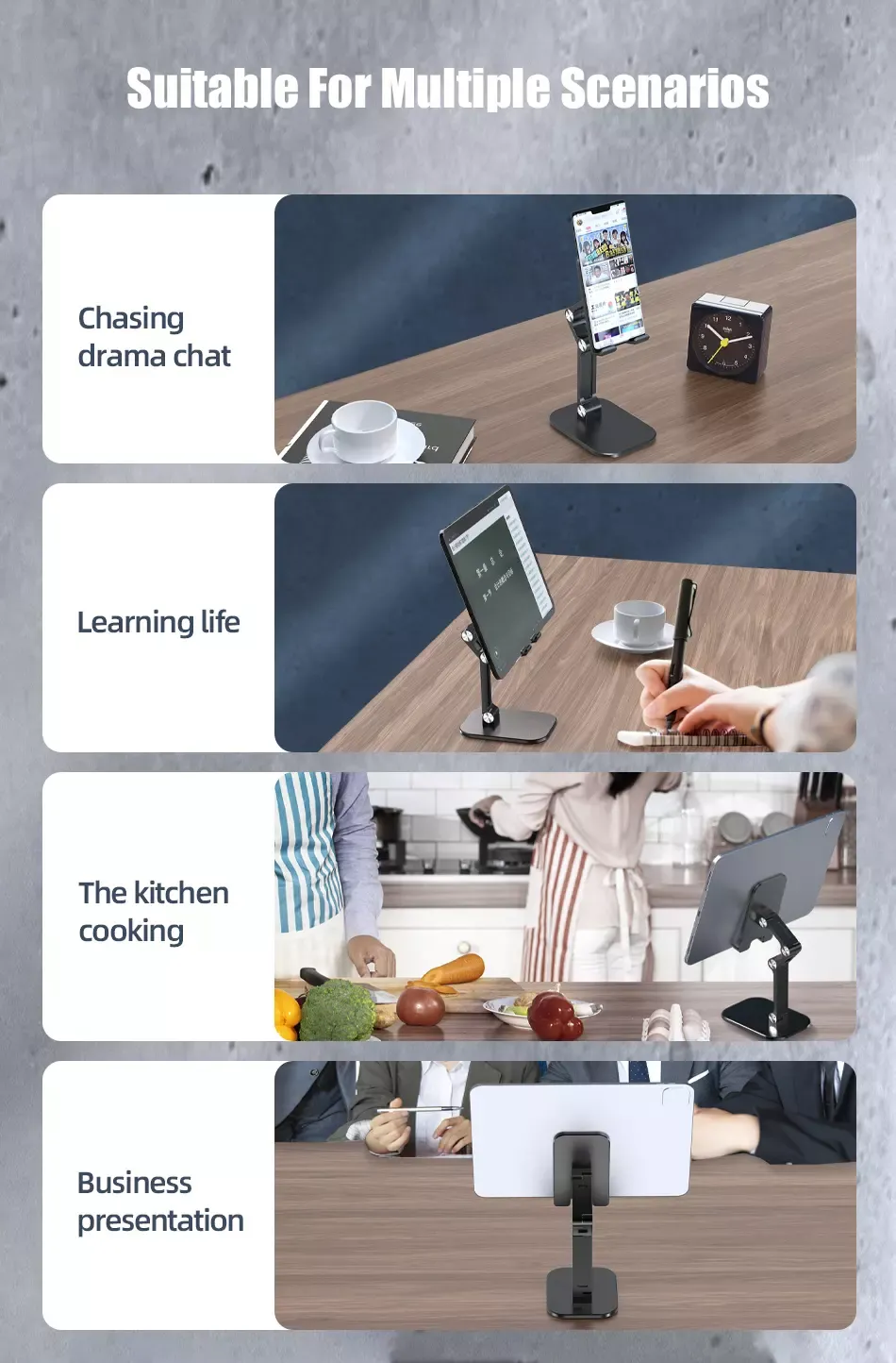Accezz Adjustable Abs Desk Stand Mobile Phone Holder Multi-Angle ...