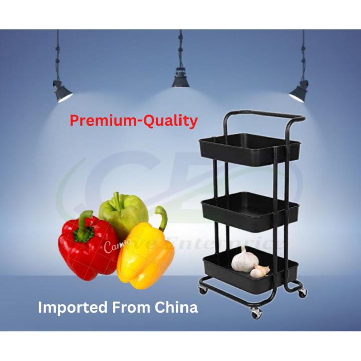Kitchen Trolley 3 Layer Multi-function Trolley Storage Trolley | Daraz ...