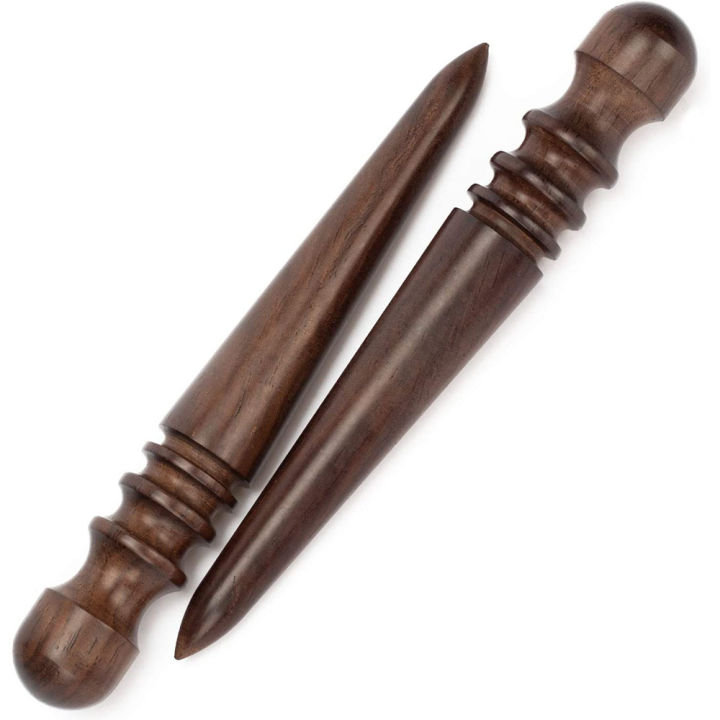 2 Pack Leather Slicker Tool, Wood Leather Burnisher, Burnishing Tool ...