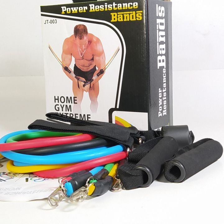 Resistance Bands Set, Including 5 Stackable Exercise Bands ( 11 Pcs ...