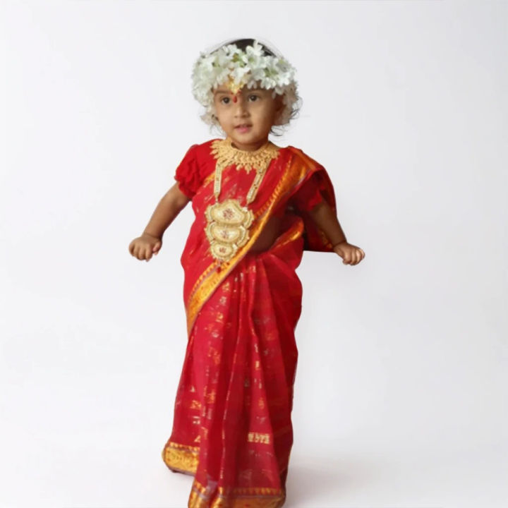 Baby Saree for Children Fashionable 7 Haat Design | Daraz.com.bd