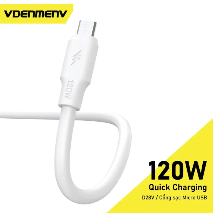 VDENMENV D28V 120W Fast Charging Cable OD 6.0mm 1Meter Micro | Daraz.com.bd