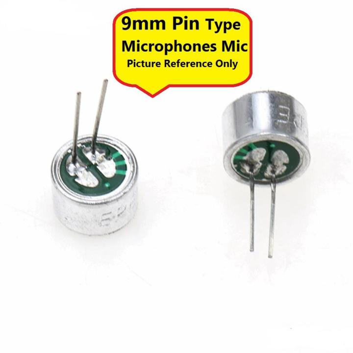 2Pcs- Electret Condenser Microphones 9mm Multipurpose Microphone Mini ...