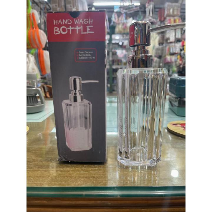 Liquid hand wash bottle acrylic body capacity 180 ml soap dispenser | Daraz.com.bd