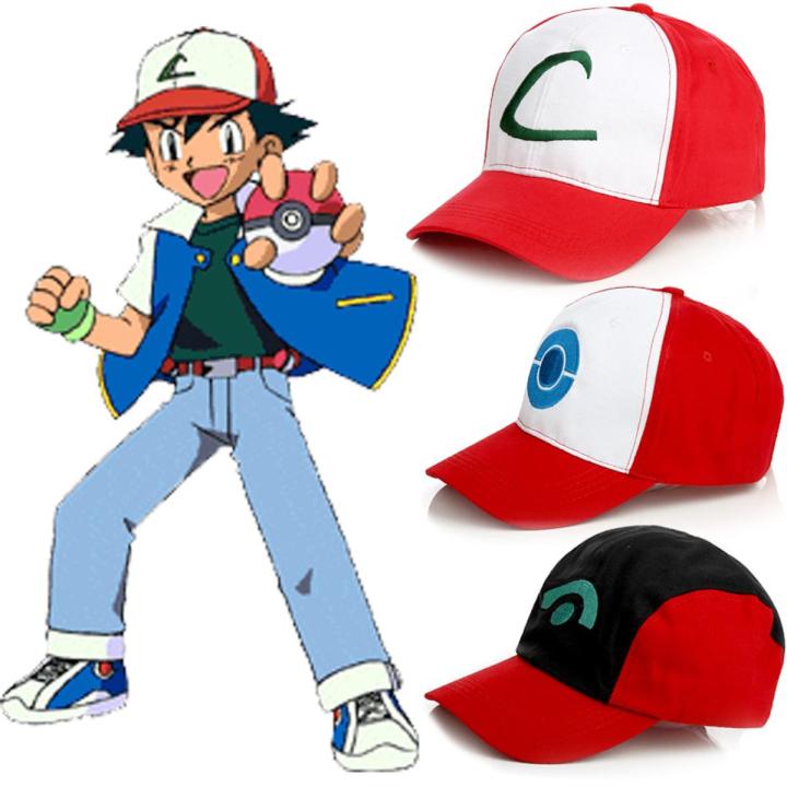 Pokemon Ash Ketchum Sun Hat Anime Figure Peaked Caps Cartoon Mesh Hats ...
