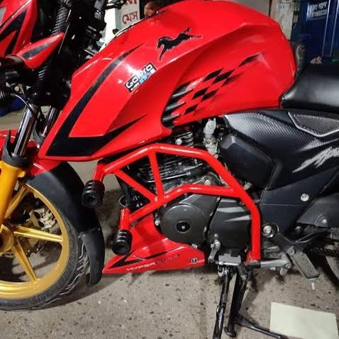 ENGINE CHASIS BUMPER TVS APACHI RTR / 4V BLACK,RED,BLUE MS HEAVY BER ...