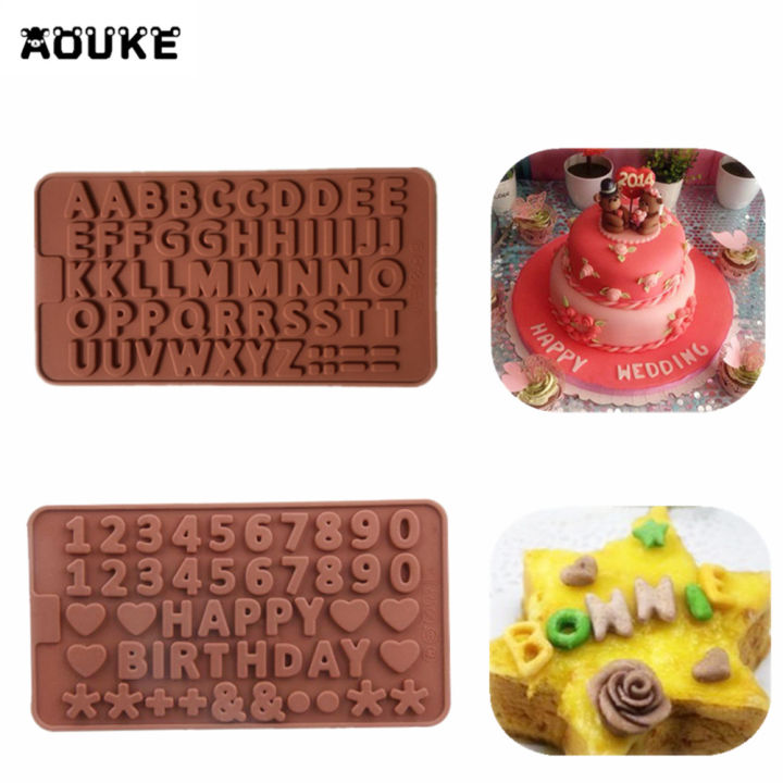 Flexible Abc Alphabet Birthday Silicone Mold Candy Chocolate Mould Xmas ...