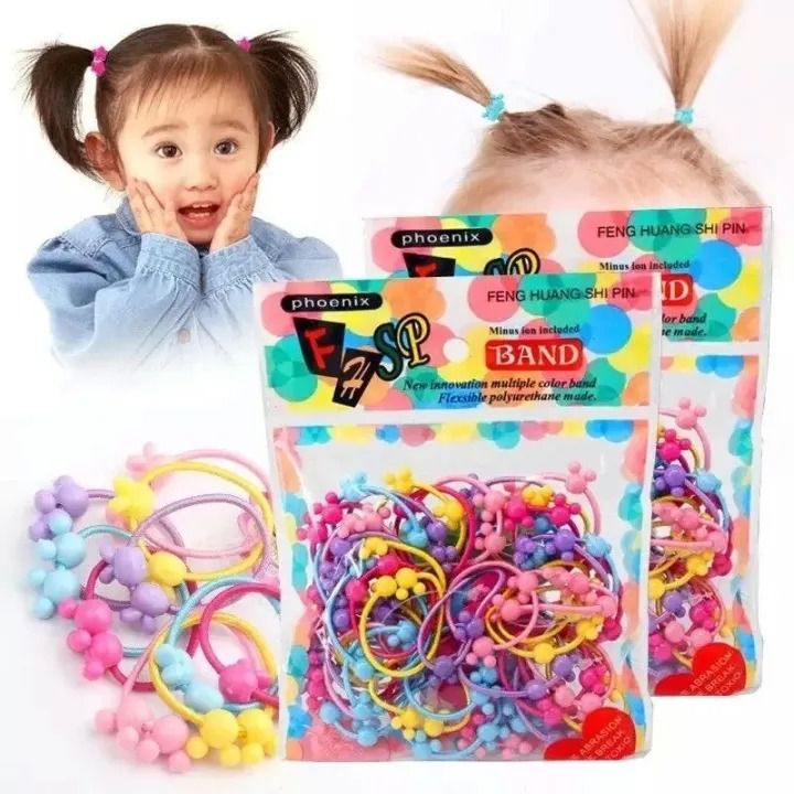 50pcs Children's Hair Bands Headwear Korean Cartoon Elastic Rubber Band ...