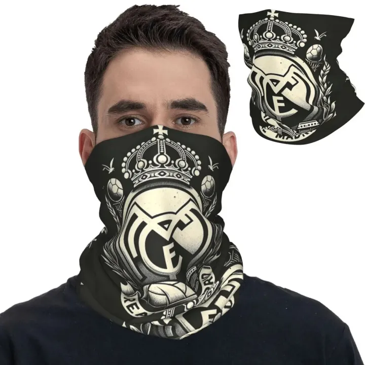 VIntage Style MADRID- REAL LOGO Bandana Neck Gaiter Printed Football ...