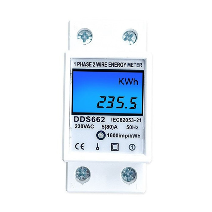 White Energy Meter Digital Energy Meter AC 220V Kwh Voltage Current ...