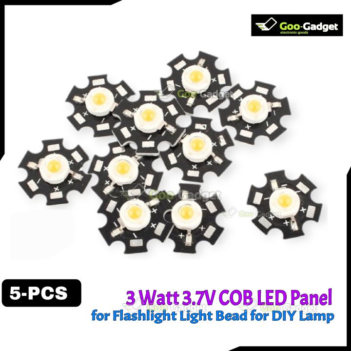 5-PCS 3.7V 3W Lamp Bead, LED Chip Light Small for Flashlight Light Bead ...