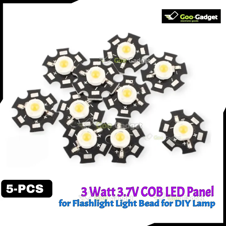 5-PCS 3.7V 3W Lamp Bead, LED Chip Light Small for Flashlight Light Bead ...