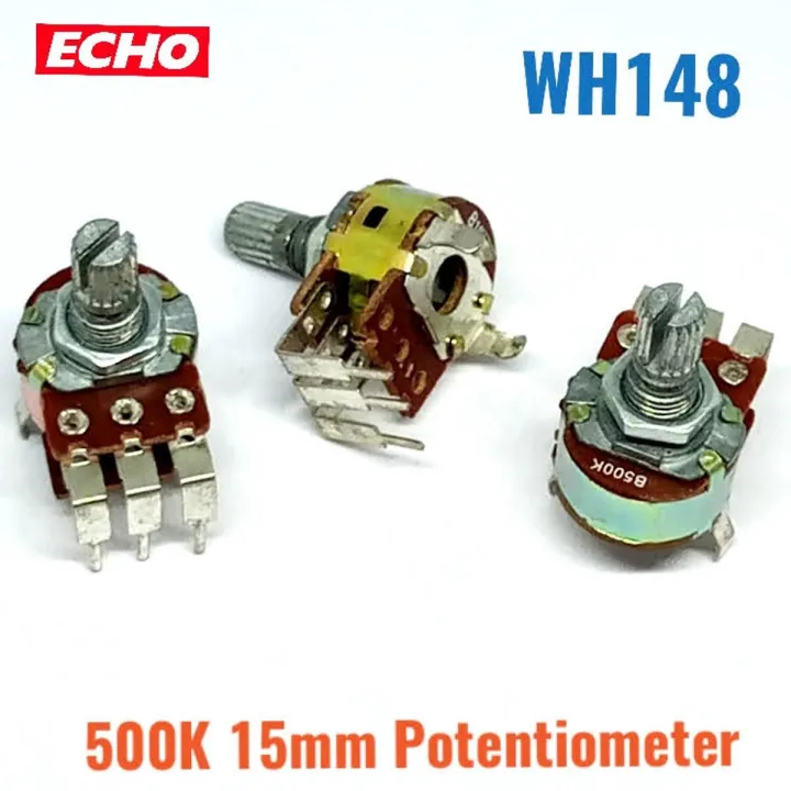 1pcs B500K 500K Ohm WH148 Bend Foot Linear Singel Rotary Potentiometer ...