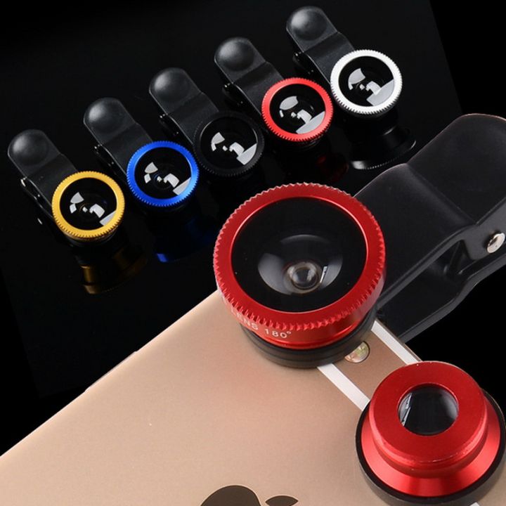 3 in 1 Phone Lens Clip-On Fisheye Lens Wide Angle Lens Macro Lens ...