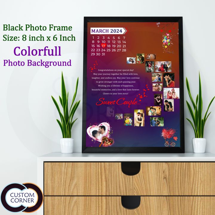 Customize Photo With Frame - 8 x 6 Inch Size Black Frame With Your 20 ...