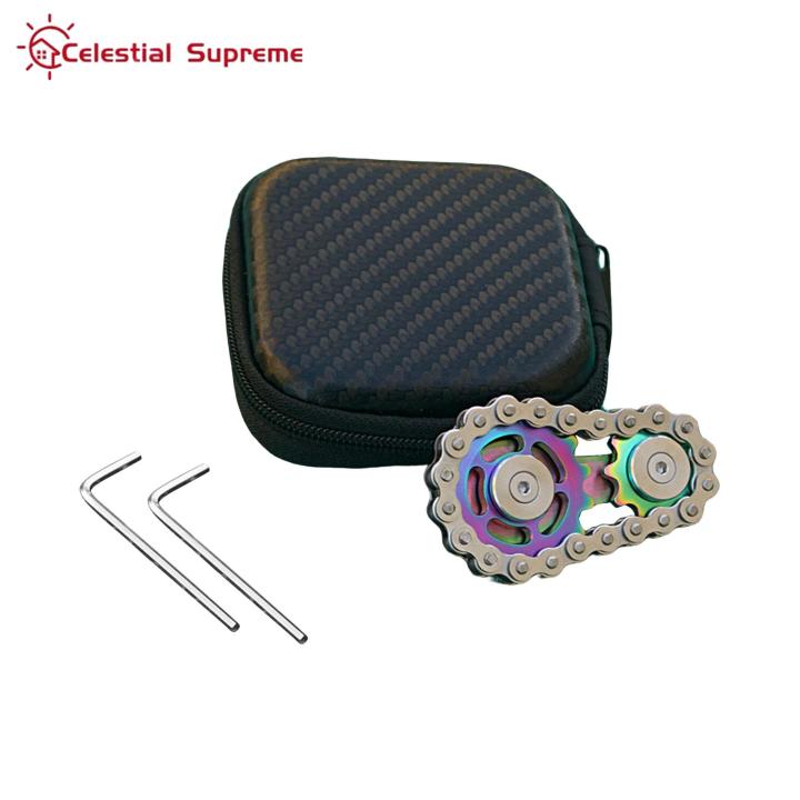 Flywheel Fidget Toy Hand Fidget Flywheel Fingertip Gyro Sprocket Chains ...