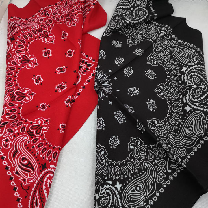 68*68cm 100% Cotton Black Red Hip-Hop Paisley Bandanas Scarf Punk Skull ...