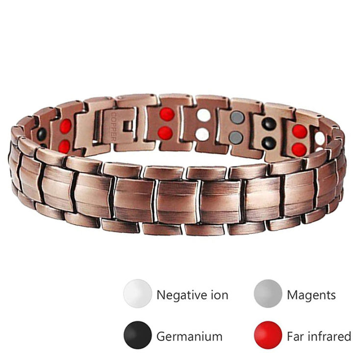 Men's Copper Magnetic Bracelet for Arthritis Pain Relief Elegant 99.99% ...