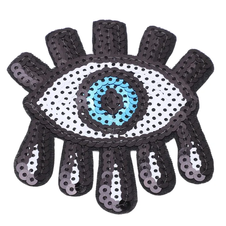 10 Pcs Sew On Patches Eye Shape Embroidered Applique Iron On Repair DIY ...