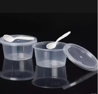 Doi / Finni / Custurd One Time Use Cup With Lid And Spoon 80-90 ml- 50 ...
