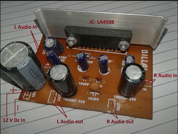 Audio Power Amplifier LA4508 12V ZIP 14 Pin Stereo Audio Board ...