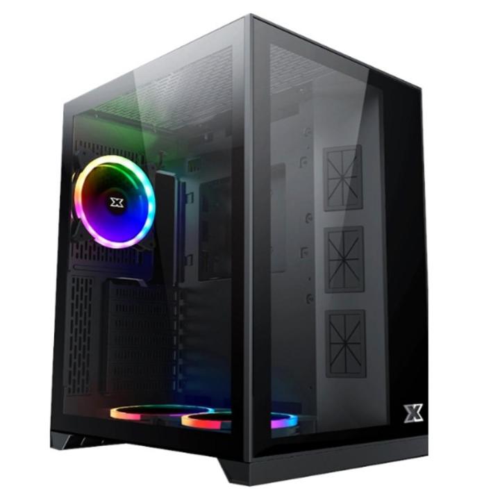 Xigmatek Aquarius S ATX Mid Tower Tempered Glass 3 Fan Black Gaming ...