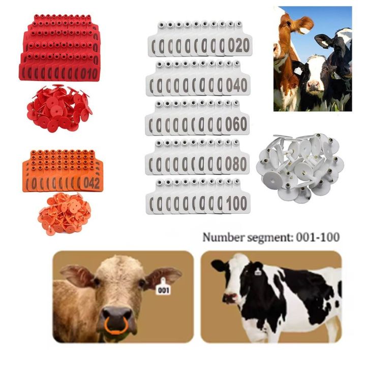 100Pcs Marker Applicator 001-100 Numbers Cow Ear Tag Card Farm ...