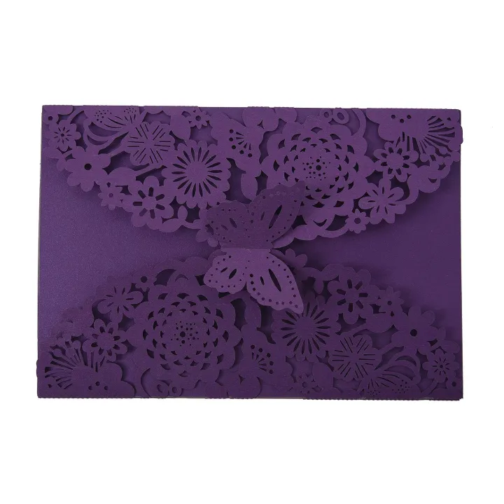 10Pcs/Set Carved Butterflies Romantic Wedding Party Invitation Card ...